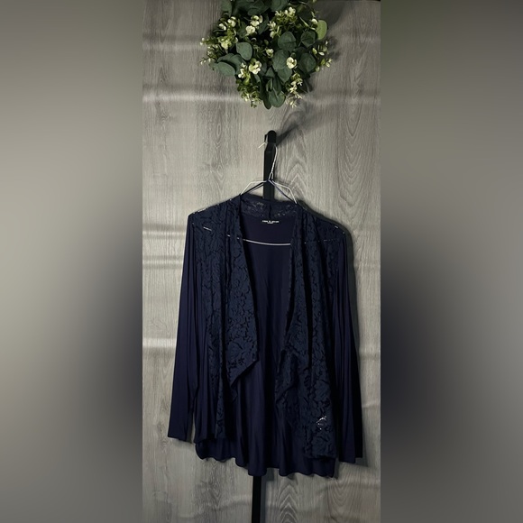 Sweaters | Plus Size Navy Lace Cardigan | Poshmark
